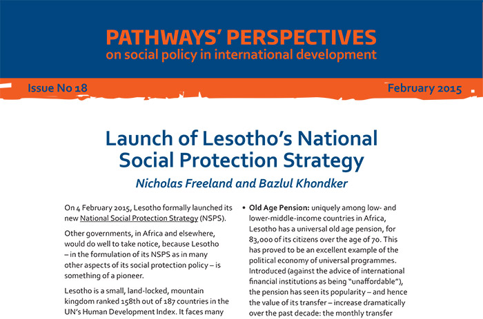 Launch of Lesotho’s National Social Protection Strategy - Development ...