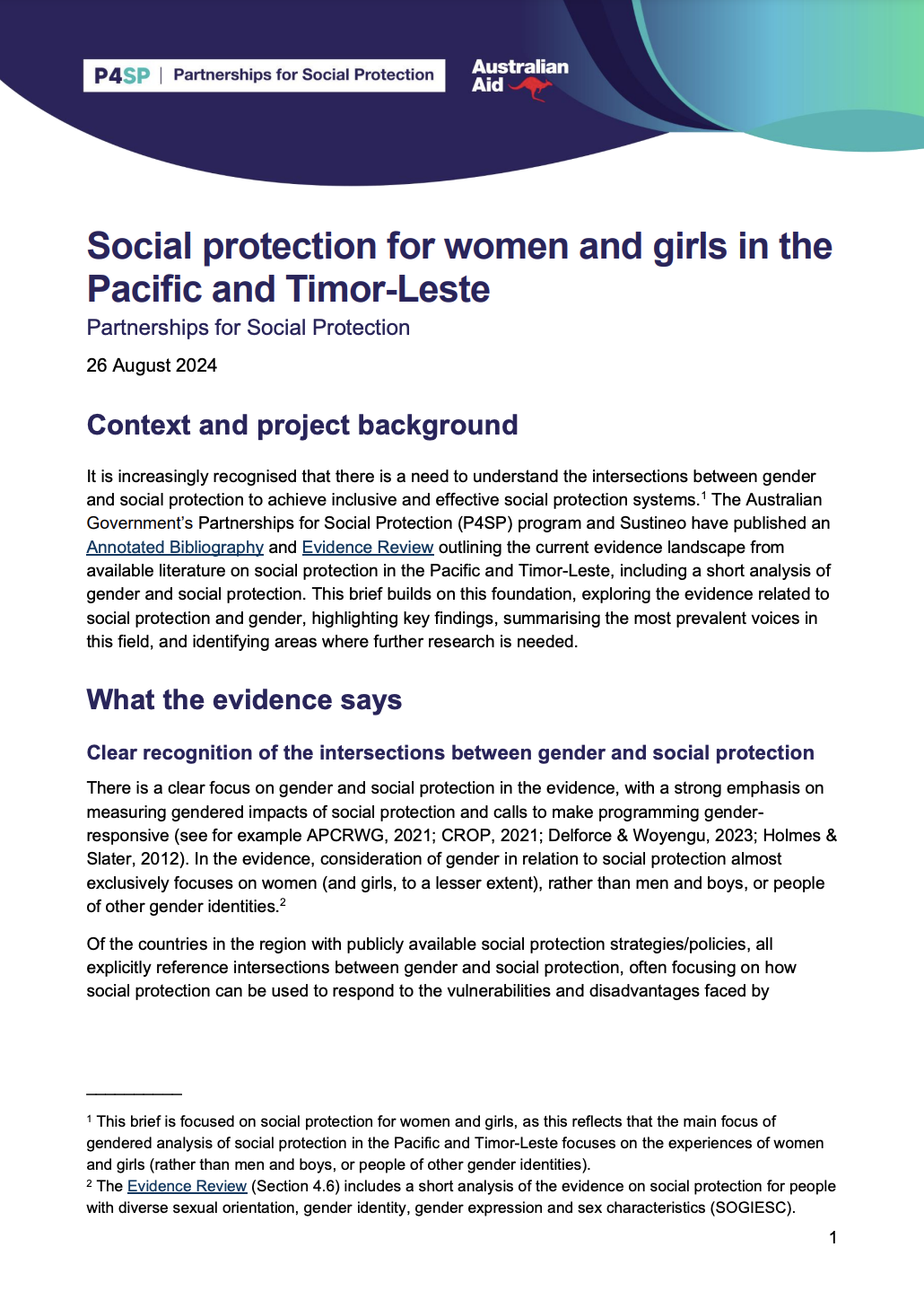 Social protection for women and girls in the Pacific and Timor-Leste ...